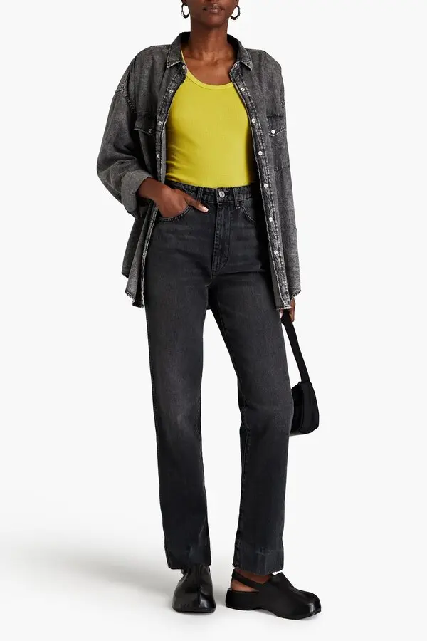 RE/DONE High-rise Straight-leg Jeans - Black