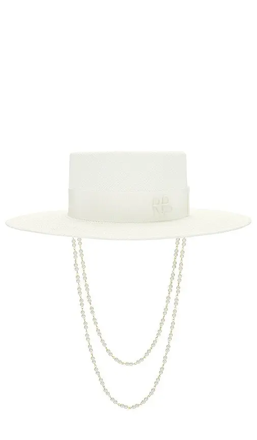Ruslan Baginskiy Double Chain Strap Boater Hat
