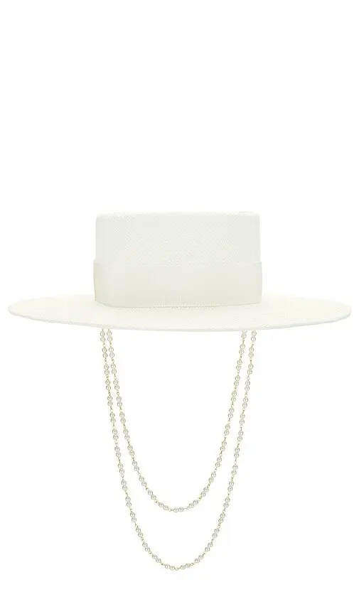 Ruslan Baginskiy Double Chain Strap Boater Hat