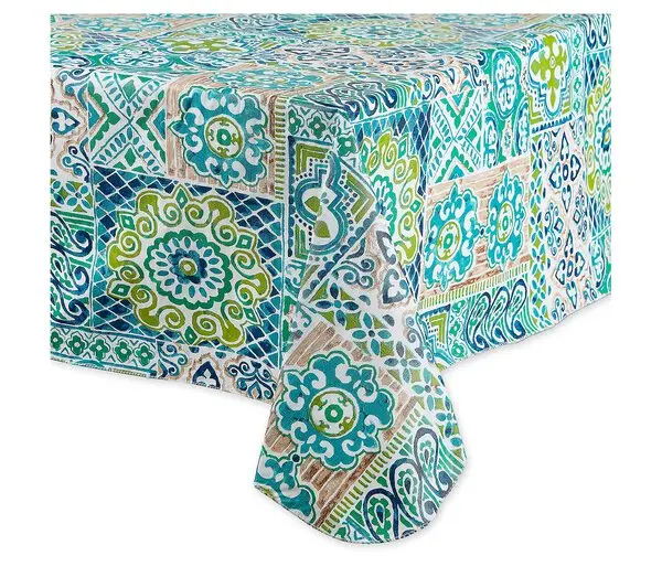 DESIGN IMPORTS Spanish Tile Vinyl Tablecloth 60 X102 - One-color