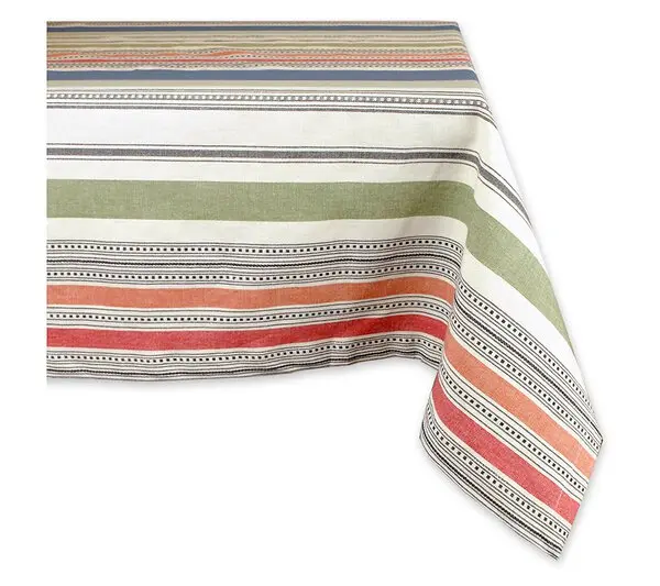 DESIGN IMPORTS Warm Stripe Tablecloth 60x104 - One-color