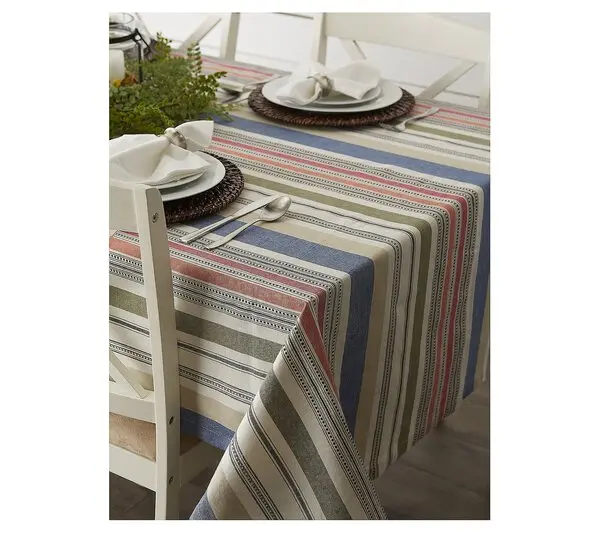DESIGN IMPORTS Warm Stripe Tablecloth 60x104