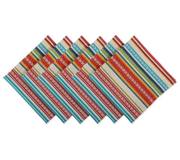 DESIGN IMPORTS Set/6 Baja Stripe Napkins - One-color