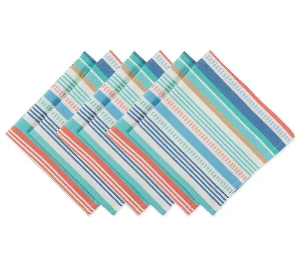 DESIGN IMPORTS Set/6 Seashore Stripe Napkins - One-color