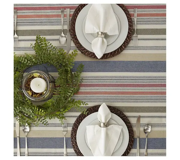 DESIGN IMPORTS Warm Stripe Tablecloth 60x84