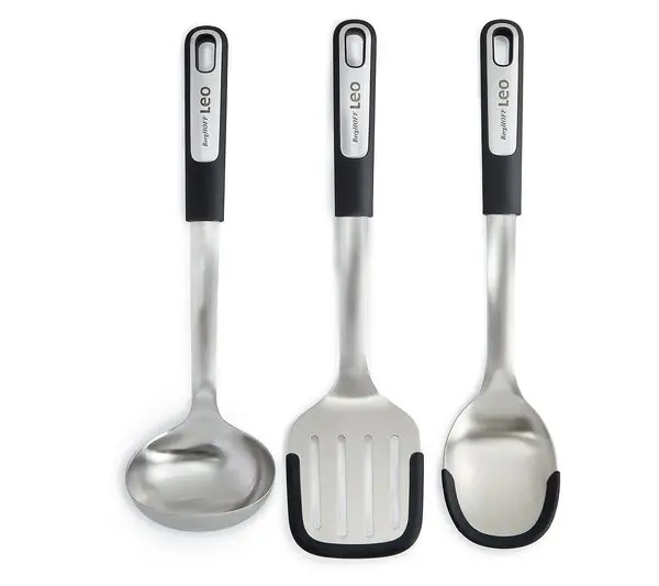 BERGHOFF Graphite 3pc Ss Utensil Set With Cover, Recycled - One-color
