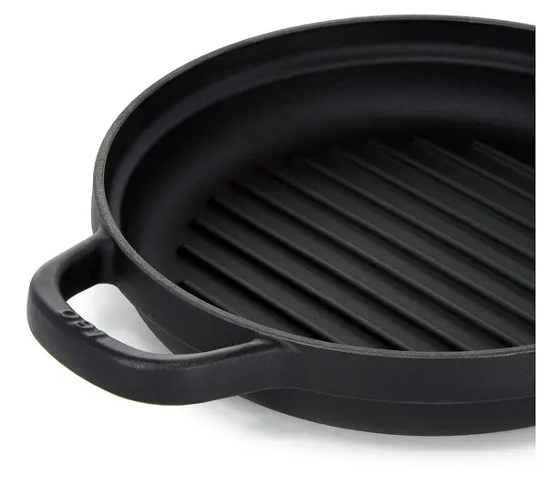 BERGHOFF 10.25' Graphite Enamel Cast Iron Round Grill Pan