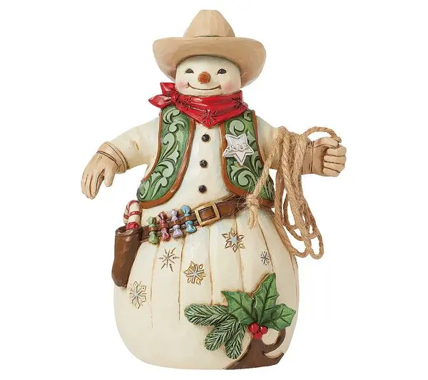 JIM SHORE Cowboy Snowman Figurine - One-color