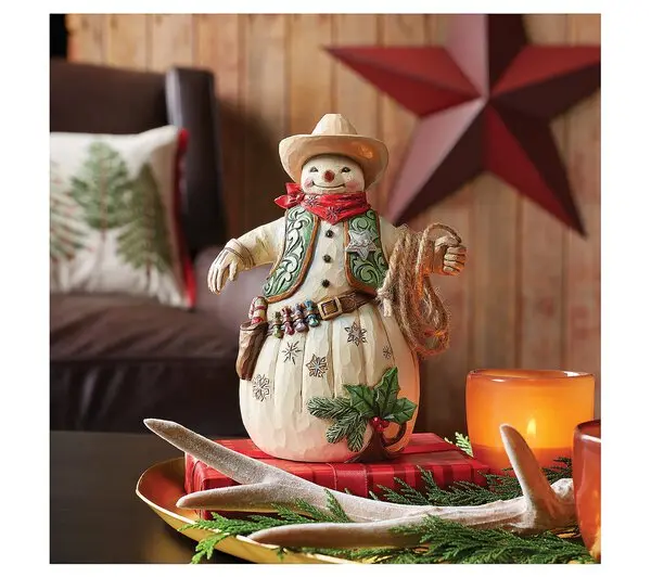 JIM SHORE Cowboy Snowman Figurine