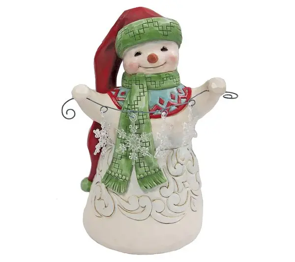 JIM SHORE Snowman With Long Hat Fig - One-color