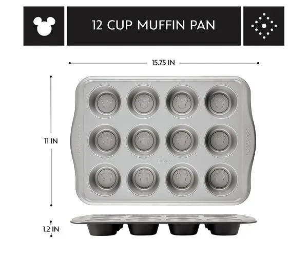 FARBERWARE Disney Bake With Mickey 12-cup Nonst Ick Muffin Pan