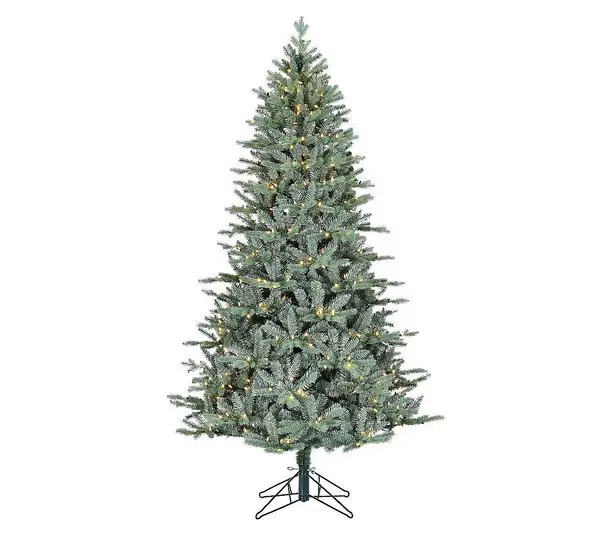 STERLING 7.5 Ft Prelit Warm White Led Blue Spruce Tree By