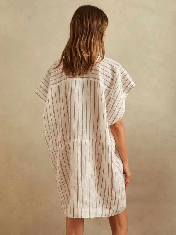 REISS Romy Linen-cotton Striped Kaftan
