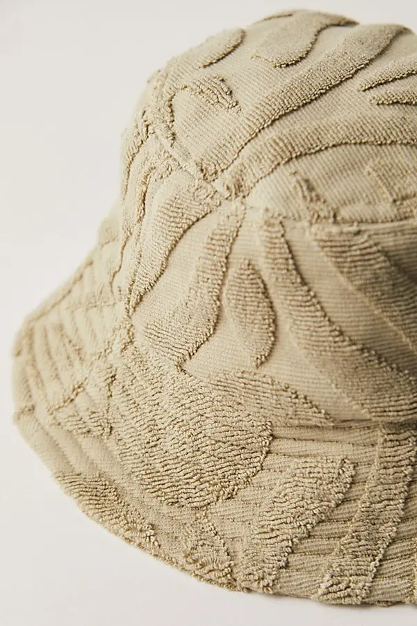 Soleil Soleil Solei Solei Sundown Terry Bucket Hat In Sage  display picture 3