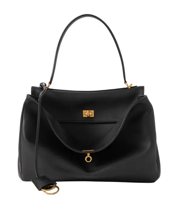Balenciaga Rodeo Leather Shoulder Bag - Black