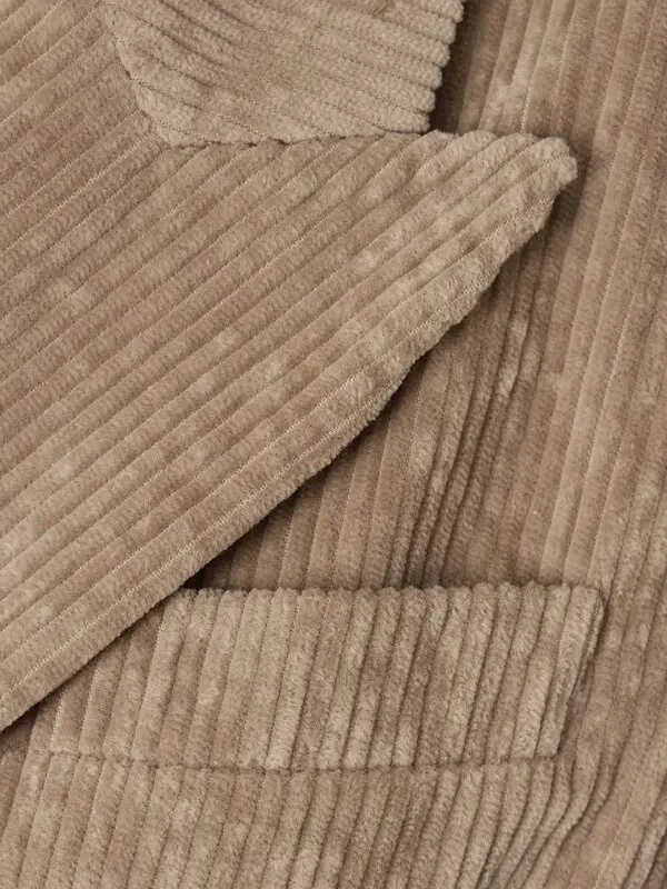 Brunello Cucinelli Cropped Double-breasted Corduroy Blazer