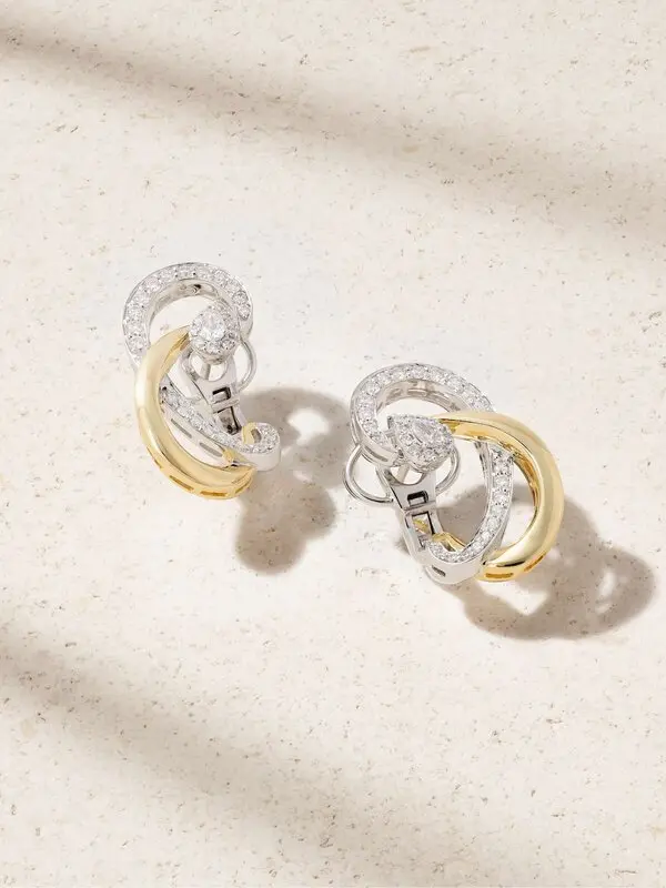 Yeprem 18-karat Yellow And White Diamond Earrings - Gold