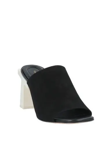 Tory Burch Leather Slide Sandals With Geometric Heel