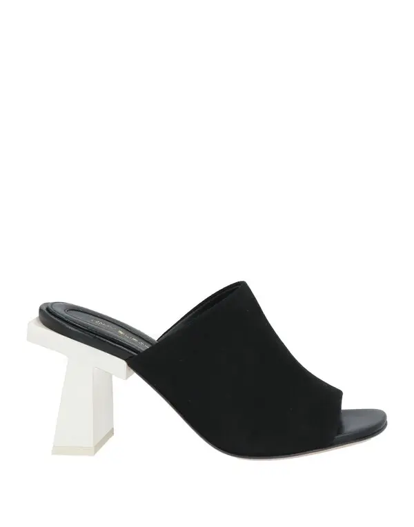 Tory Burch Leather Slide Sandals With Geometric Heel