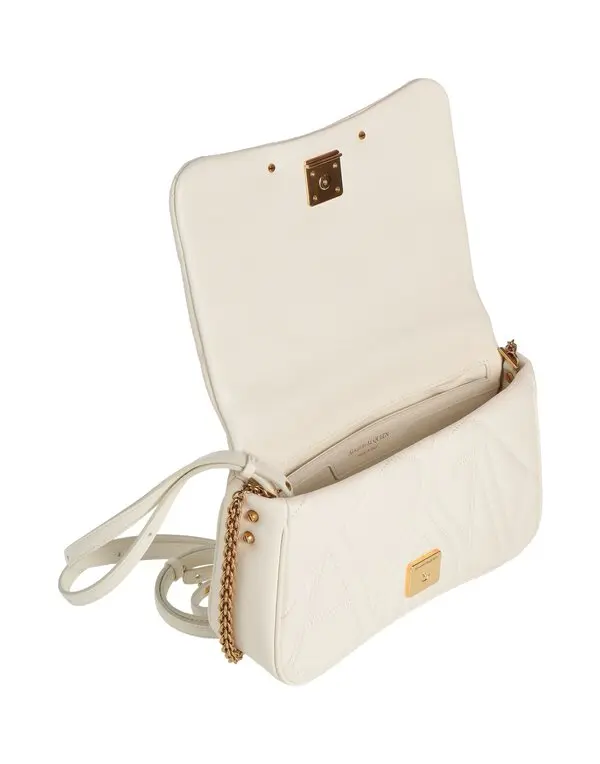 Alexander McQueen Leather Flap Bag - White