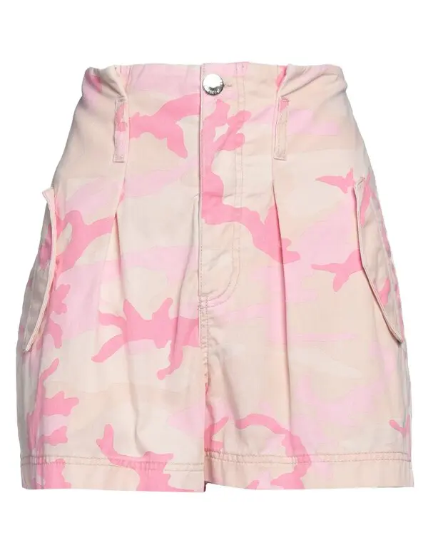 Pinko Light Cotton Camouflage Shorts