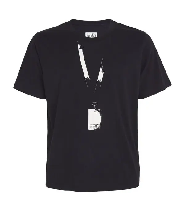 Maison Margiela Cotton Lanyard Logo T-Shirt - Black | Editorialist