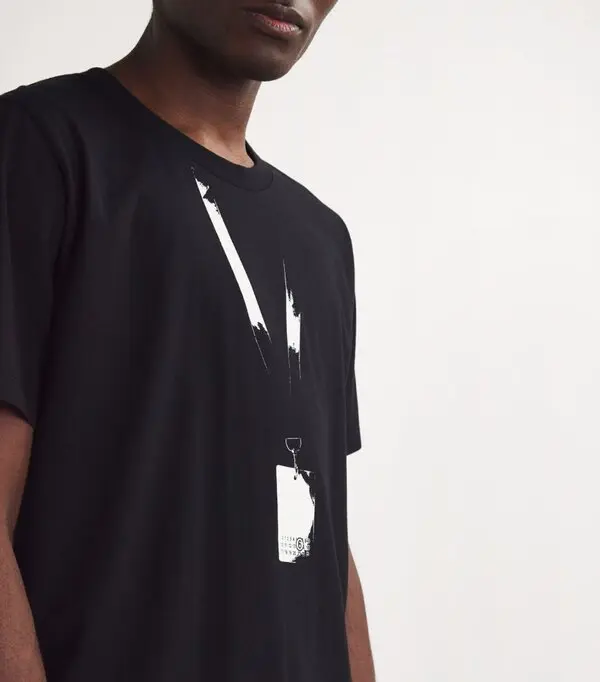 Maison Margiela Cotton Lanyard Logo T-Shirt - Black | Editorialist