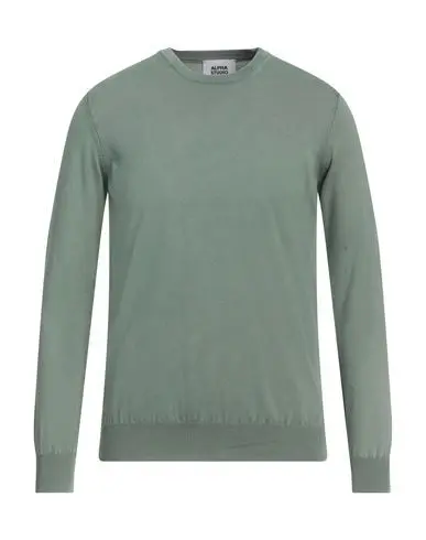 Alpha Studio Cotton Knit Sweater - Sage Green