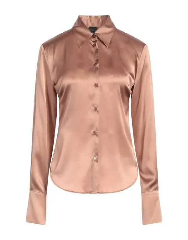 Pinko Satin Button Down Shirt - Brown