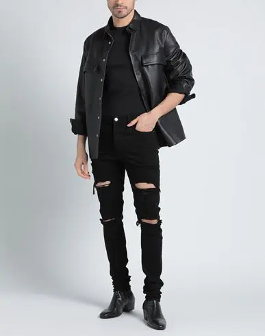 Amiri Skinny Jeans With Leather Trims