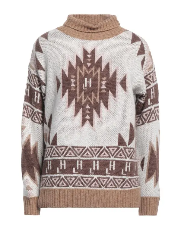 GAËLLE PARIS Multicolor Turtleneck Top - Brown