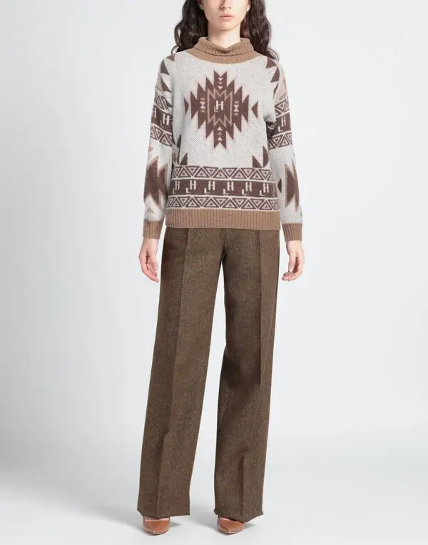 GAËLLE PARIS Multicolor Turtleneck Top - Brown