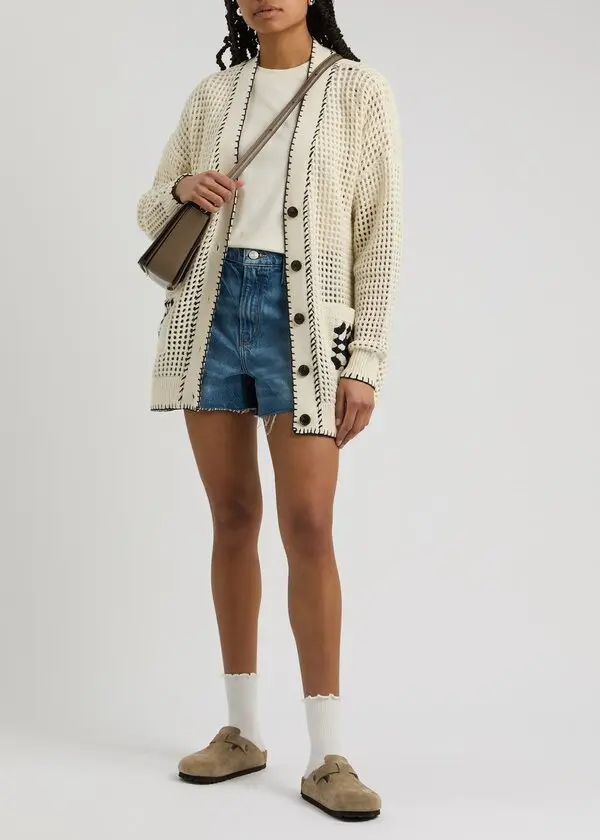 FRAME Open-knit Crochet Cardigan