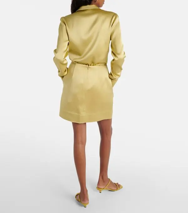 TOTEME High-rise Satin Miniskirt - Green