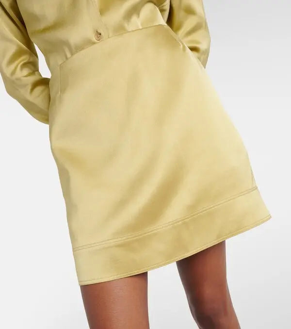 TOTEME High-rise Satin Miniskirt - Green