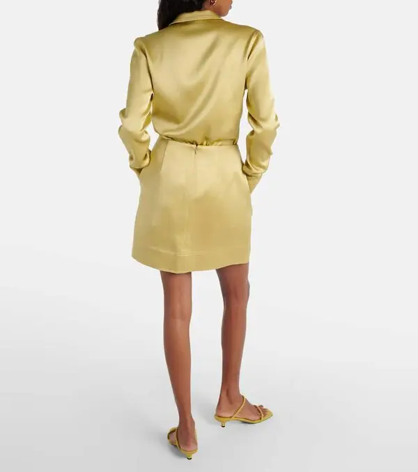 TOTEME High-rise Satin Miniskirt - Green