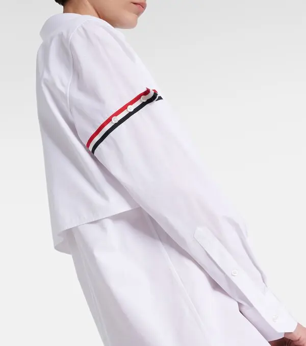 Thom Browne Rwb Stripe Cotton Shirt Dress