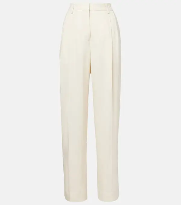 TOTEME High-rise Straight Pants - White