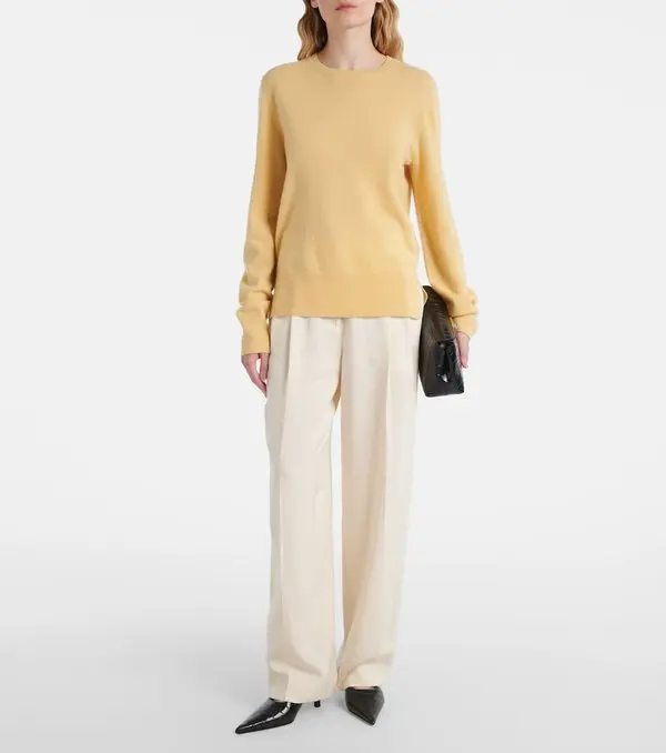 TOTEME High-rise Straight Leg Trousers - White