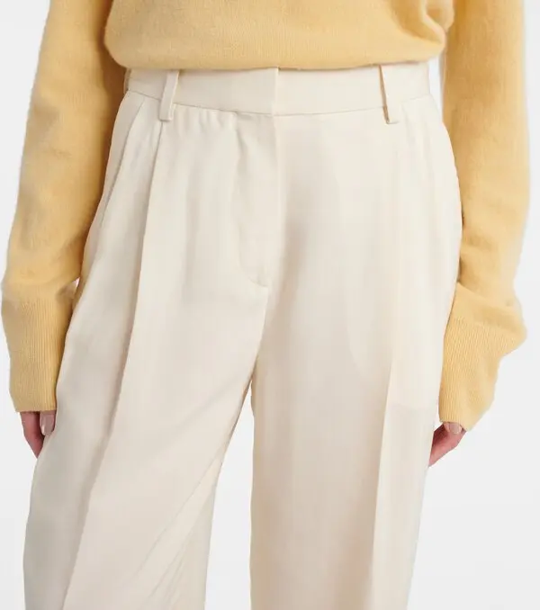 TOTEME High-rise Straight Leg Trousers - White