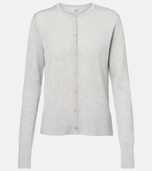 TOTEME Logo Buttoned Cardigan - Grey