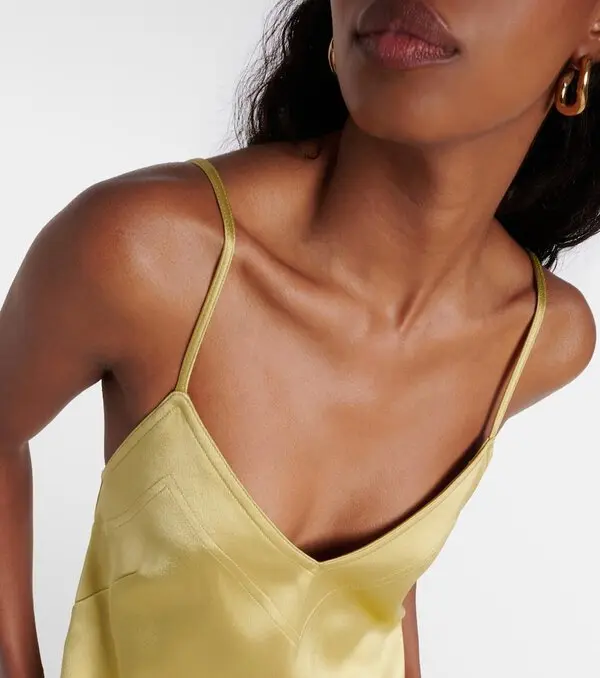 TOTEME Satin Slip Dress - Green