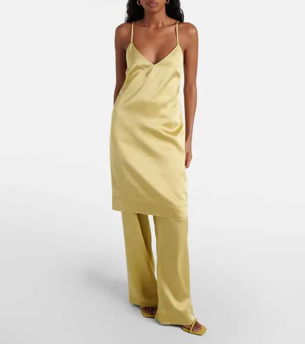 TOTEME Satin Slip Dress - Green