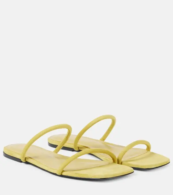 TOTEME The Minimalist Suede Sandals - Yellow