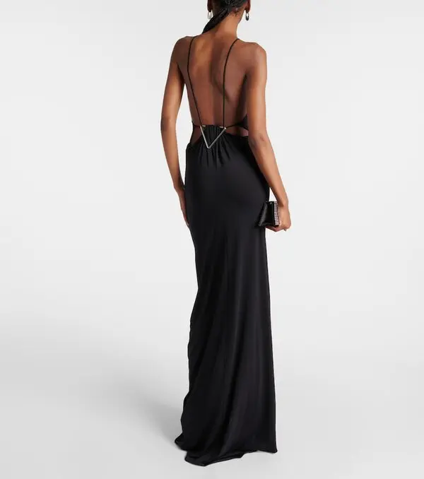 Coperni Suspended Triangle Open-back Maxi Dress