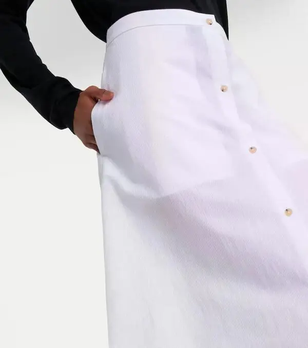 TOTEME High-rise Cotton Maxi Skirt - White