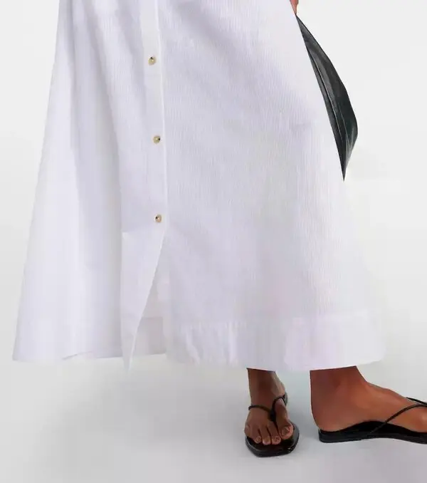 TOTEME High-rise Cotton Maxi Skirt - White