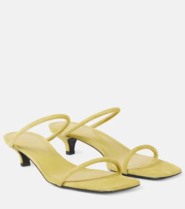 TOTEME The Minimalist 35 Suede Sandals - Green