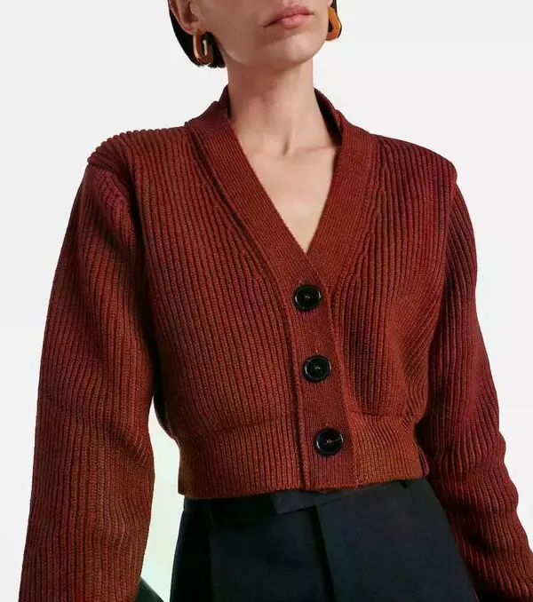 Victoria Beckham Cropped Wool-blend Cardigan