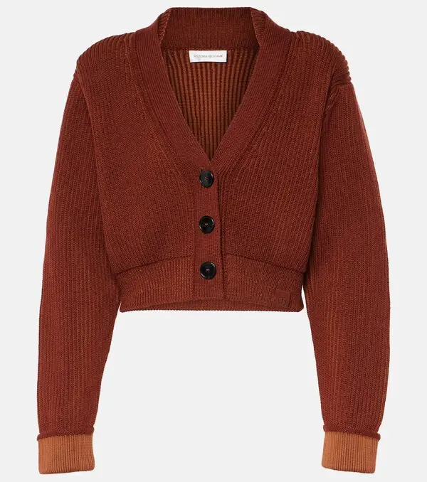 Victoria Beckham Cropped Wool-blend Cardigan